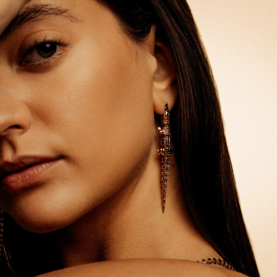 Alligator Vertebrae Bite Earring – Bibi van der Velden