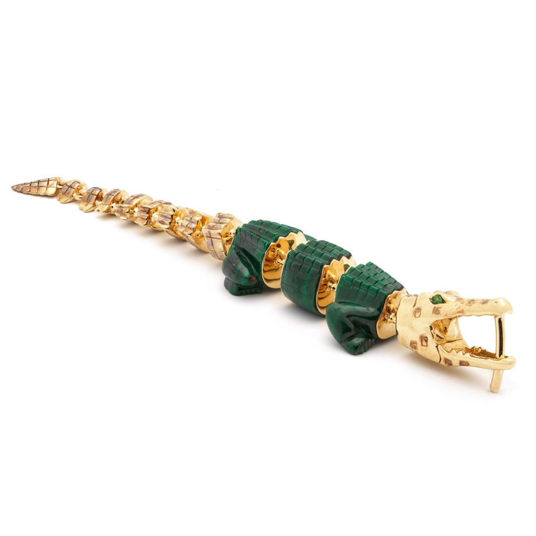 Alligator Malachite Vertebrae Bite Earring – Bibi van der Velden
