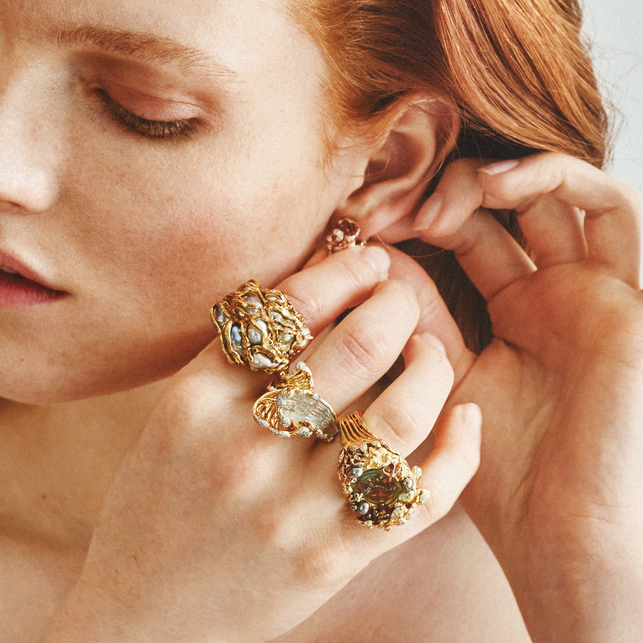 Mermaid Wave Ring Yellow Gold – Bibi van der Velden
