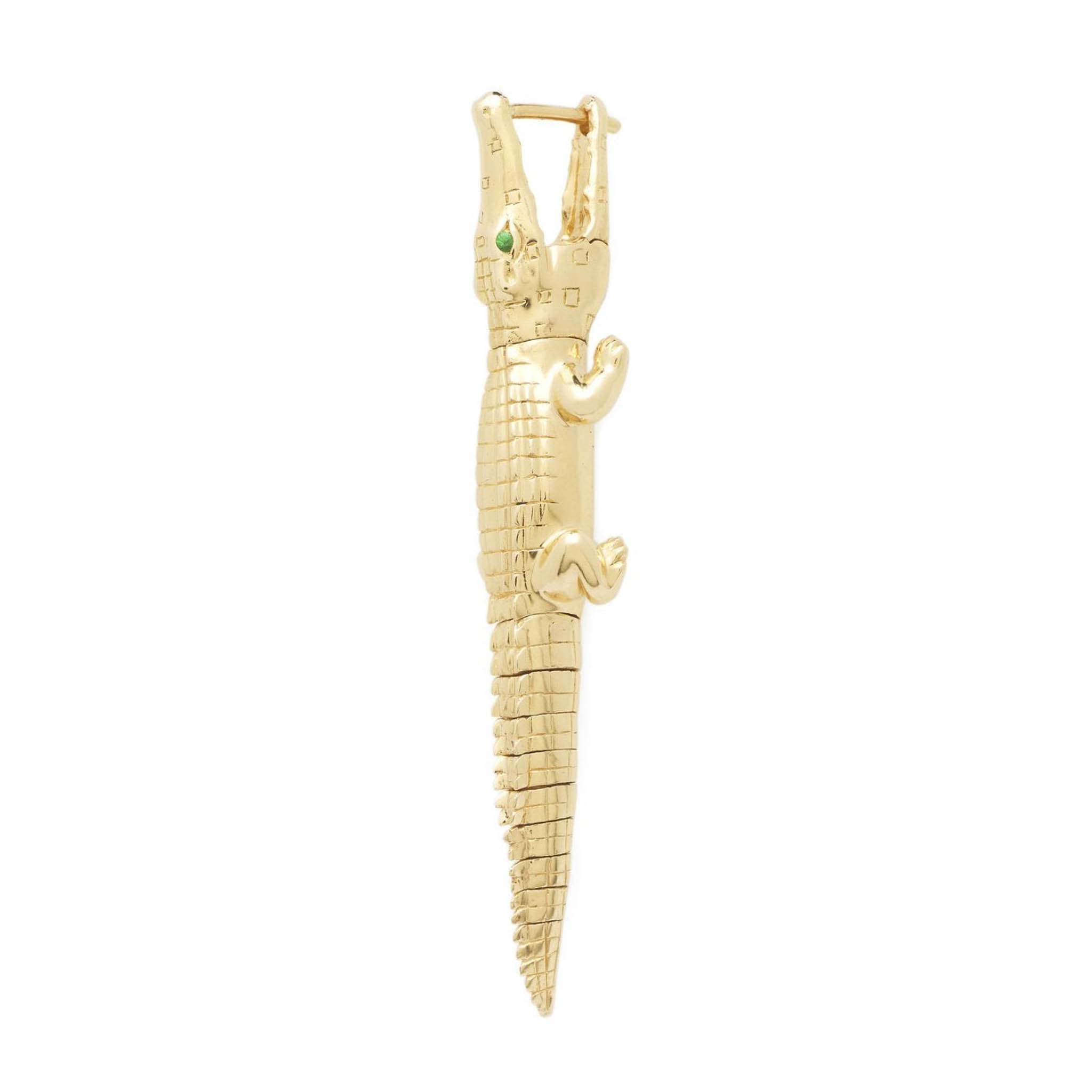 Bibi van der Velden Alligator Yellow Gold Bite Earring